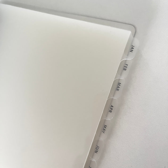 SEMI-FROSTED DISCBOUND PLANNER DIVIDERS | 12 MONTH SET – THE AESTHETIC.